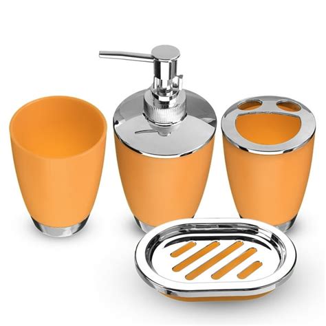 Bathroom Accessories Set 4 Piece Plastic T Set Toothbrush Holder