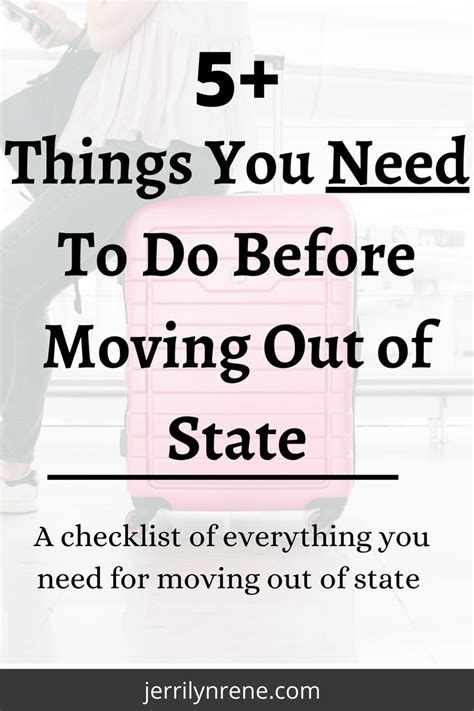 Moving Out Of State Checklist Printable