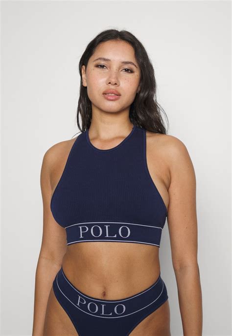 Polo Ralph Lauren Neck Topp Navy Mørkeblå Zalando No