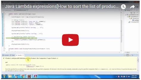 Java Lambda Expressions[how To Sort The List Of Product Using Lambda