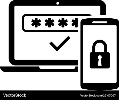 Black Multi Factor Two Steps Authentication Icon Vector Image