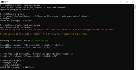 reactjs problem while trying to create react app using