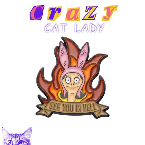 Bobs Burger Louise Belcher See You In Hell Pin Acrylic Pins Enamel Pins