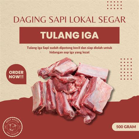 Jual Tulang Iga Sapi Lokal Segar Shortribs Backribs Sop 500 Gram