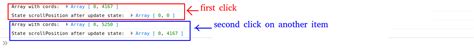 javascript how save scroll position and add to state in