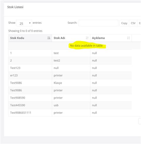 jquery datatable ajax no data available mvc stack overflow
