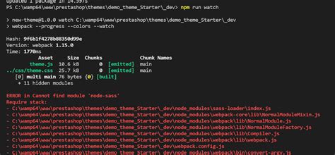 error in cannot find module node sass while running “npm run watch