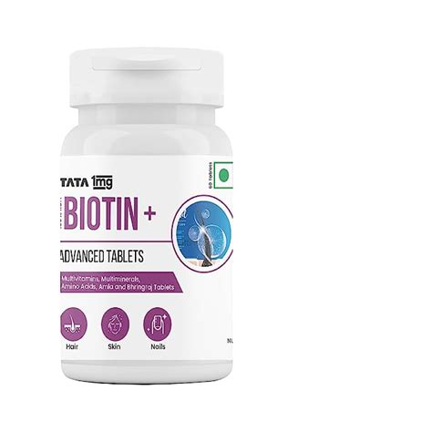 Tata 1mg Biotin Advanced Tablet Supports Strong Hair Skin And Nails
