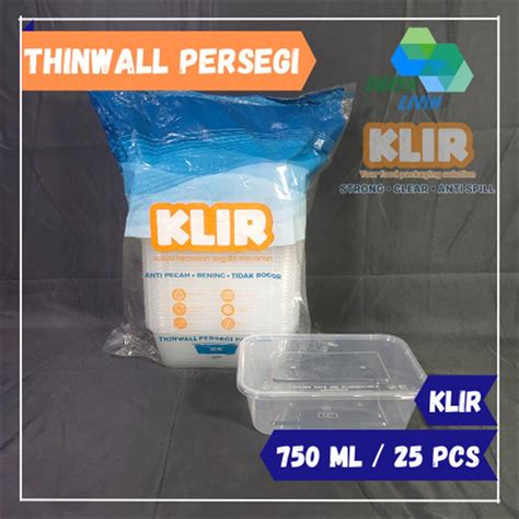 Jual Thinwall Kotak Makan Food Container Persegi Panjang 750 Ml Klir