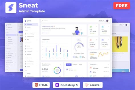 sneat open source bootstrap 5 html laravel admin template free