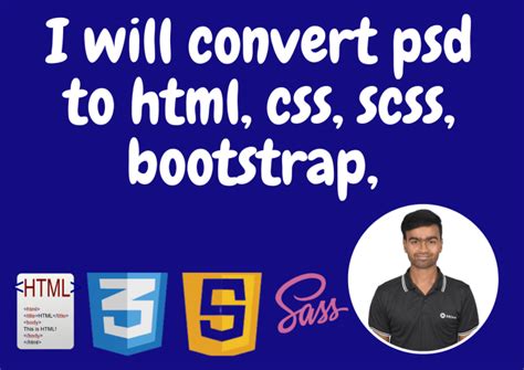 convert figma psd and xd using html css sass js bootstrap and