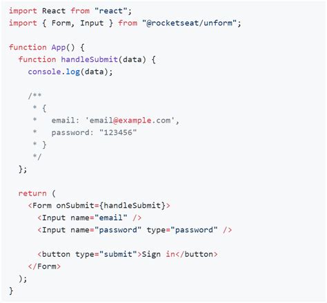 performant react form library unform reactscript