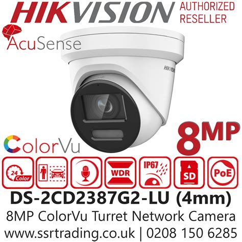 Hikvision 8mp Colorvu Acusense Fixed Lens Turret Network Poe Camera
