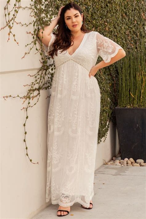 Pinkblush White Lace Mesh Overlay Plus Maxi Dress Pregnancy Maxi