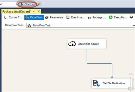how to import data from azure blob storage to a local file with ssis
