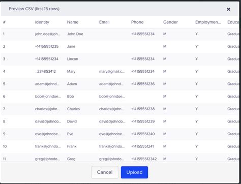 csv upload