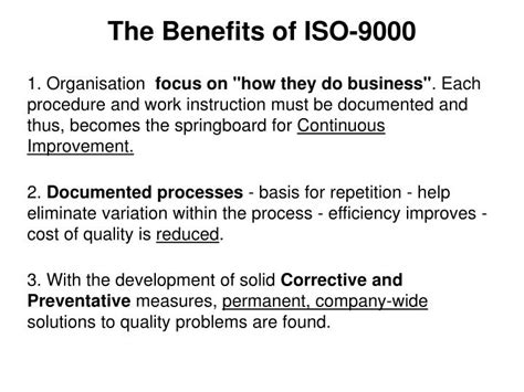 Ppt The Benefits Of Iso 9000 Powerpoint Presentation Free Download