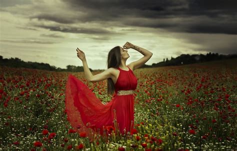 Download Wallpaper Field Summer Girl Flowers Nature Pose Maki
