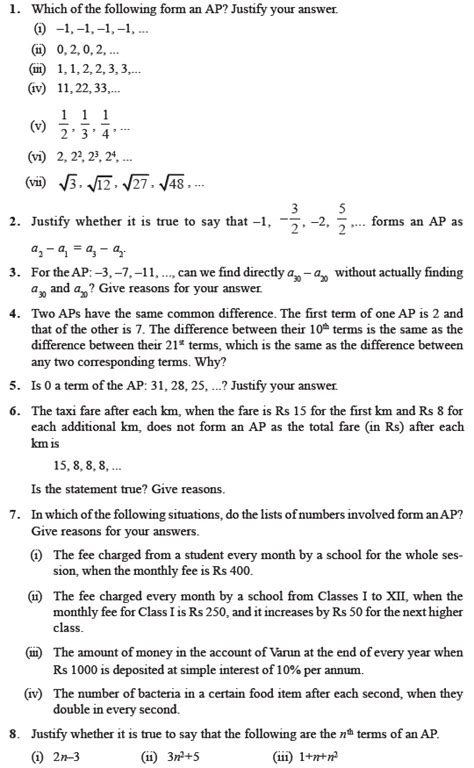 class 10 important questions for maths arithmetic progressions ncert