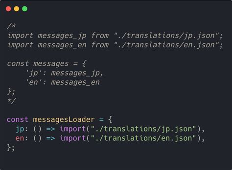 dynamically import lazy loading translation files in react intl using