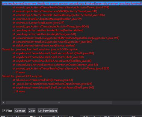 error in debug mode java lang runtimeexception unable to