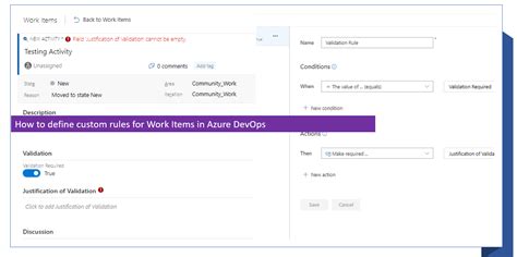 how to define custom rules for work items in azure devops