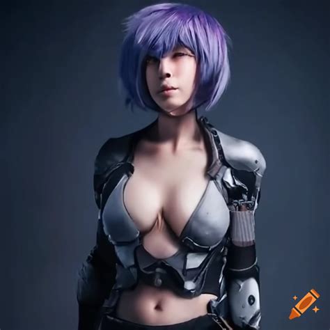 Cosplayer As Motoko Kusanagi With Cybernetic Enhancements On Craiyon