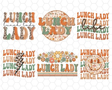 Retro Groovy Lunch Lady Svg Bundle Lunch Lady Squad Svg Etsy