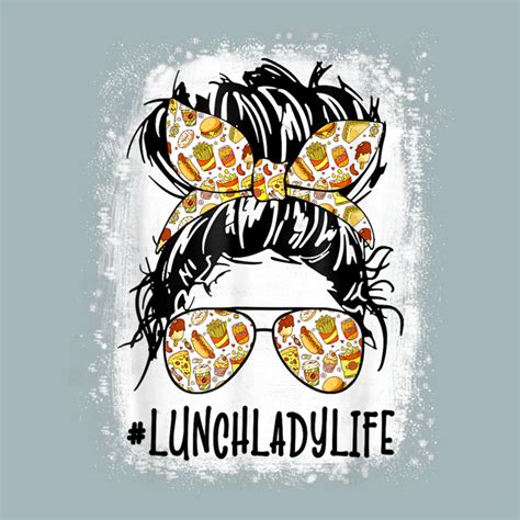 Custom Lunch Lady Messy Hair Woman Bun Lunch Lady Life Bl Unisex Sherpa