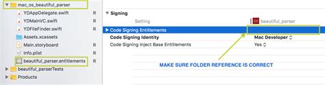 ios xcode the file “xxx entitlements” couldn t be opened because