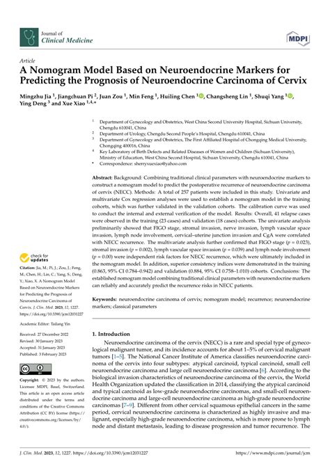 Pdf A Nomogram Model Based On Neuroendocrine Markers For Predicting