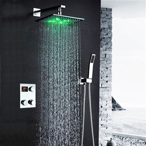 Bathselect Luna Thermostatic Digital Multi Color Led Rain Shower Set