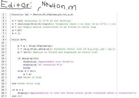 solved i would like to know how to write newton s method
