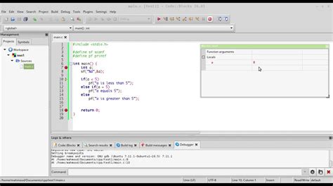 how to debug in code blocks using breakpoint c programming youtube