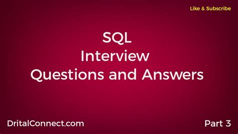 sql interview questions and answers part 3 youtube