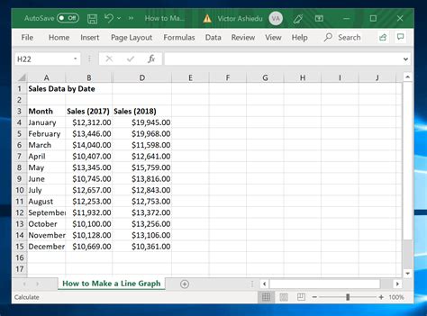 how to make a line graph in excel