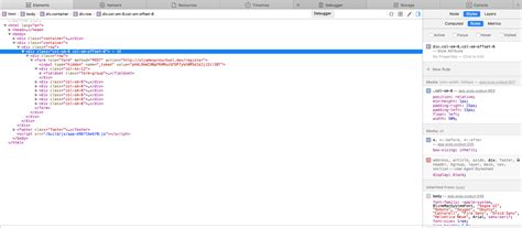 css how can i debug twitter bootstrap v4 alpha grid col sm offset