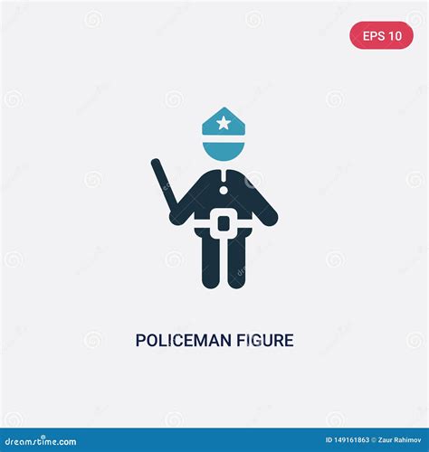 Two Color Policeman Figure Vector Icon From People Concept Isolated