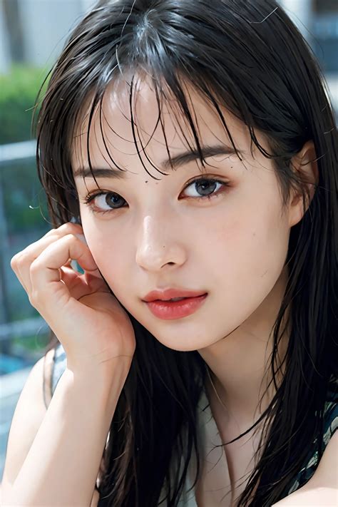A Close Up Of A Woman With Long Hair And A White Shirt Seaart Ai