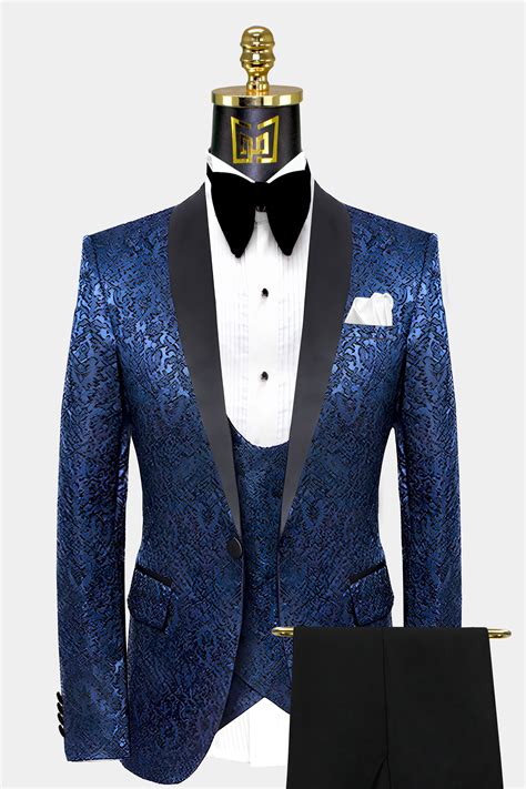 Navy Blue Tuxedo With Black Lapel Gentlemans Guru