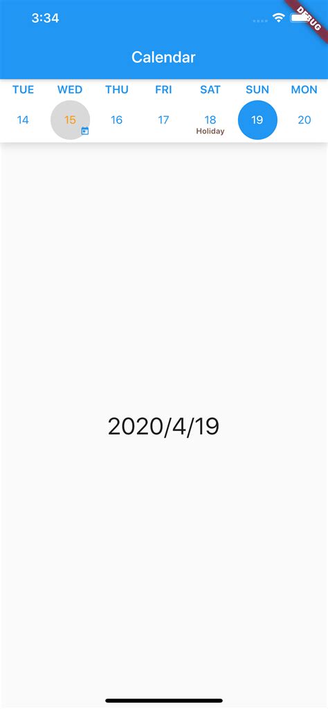 flutter calendar week widget fluttercore