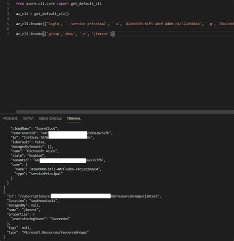 authenticating azure cli with python sdk stack overflow