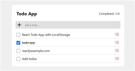 react todo app with localstorage