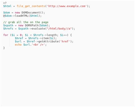 find all links on a page codepad