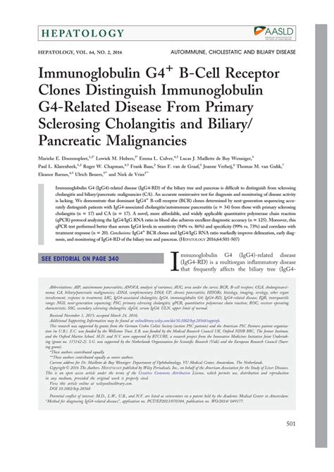 Pdf Igg4 B Cell Receptor Clones Distinguish Igg4 Related Disease