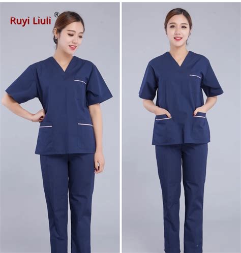 New Plus Size Womens V Neck Summer Nurse Uniform Hospital Medical