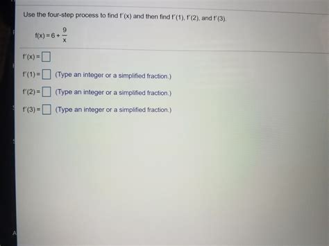 Solved Use The Four Step Process To Find F X And Then Find