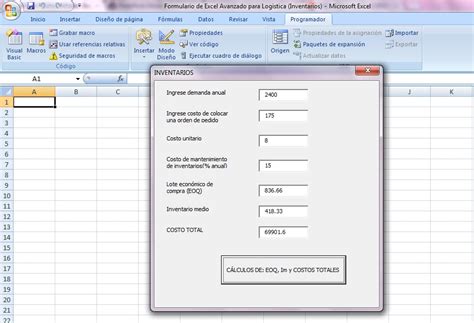 formulario de excel avanzado para logistica inventarios excel avanzado