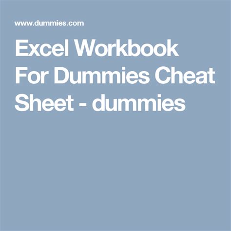 Excel Cheat Sheet For Dummies Cheat Sheet Vrogue