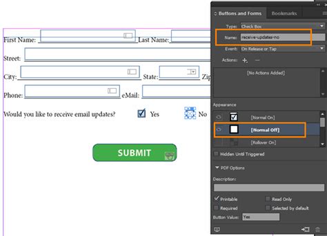 how to create a check box form field in adobe indesign webucator